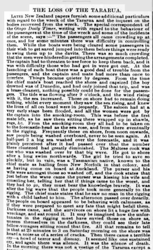 Loss of the Tararua - Anne Logan